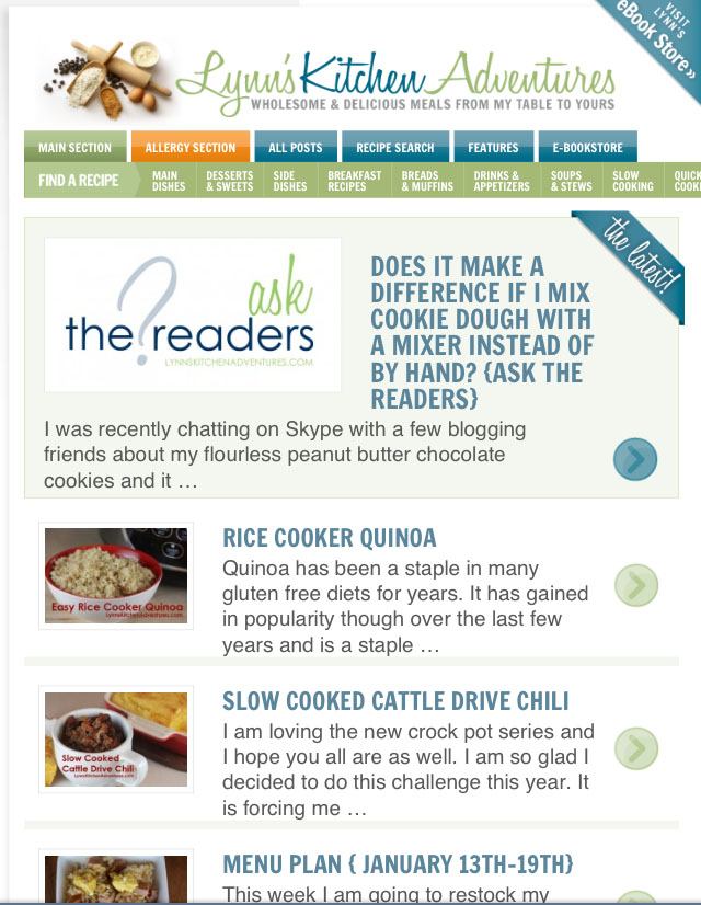 Recipe Index Updates and New Options For Email Subscribers - Lynn's ...