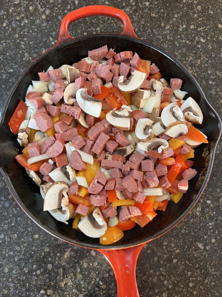 Frittata With Vegetables and Sausage - Lynn's Kitchen Adventures